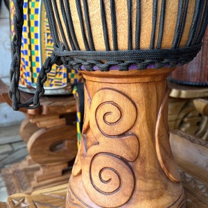 Handmade Tweneboa Wood Djembe Drum: West African Tribal Instrument ...