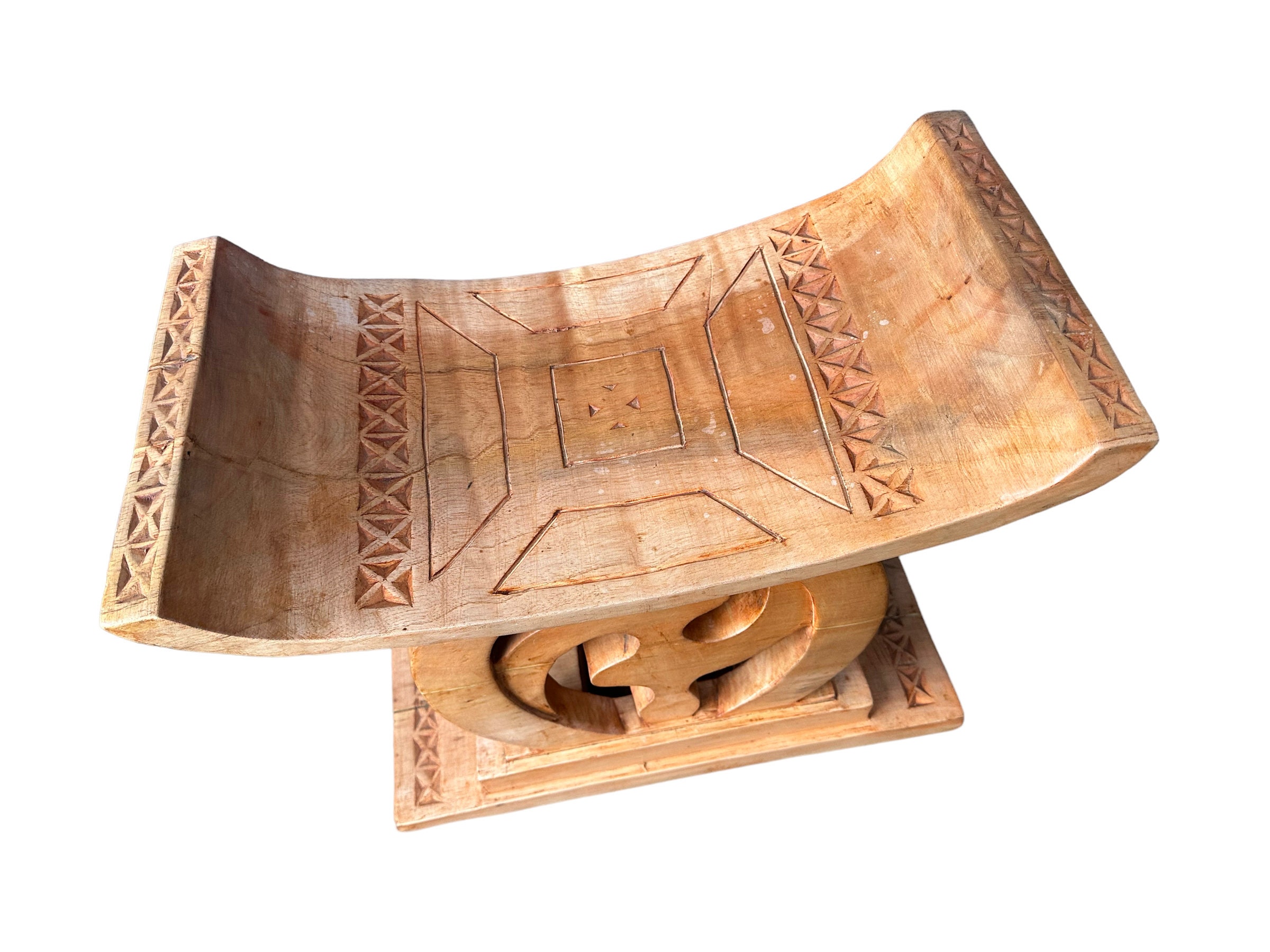 19th Century Ghana Ashanti Stool, Intricately Carved Private Collection ...