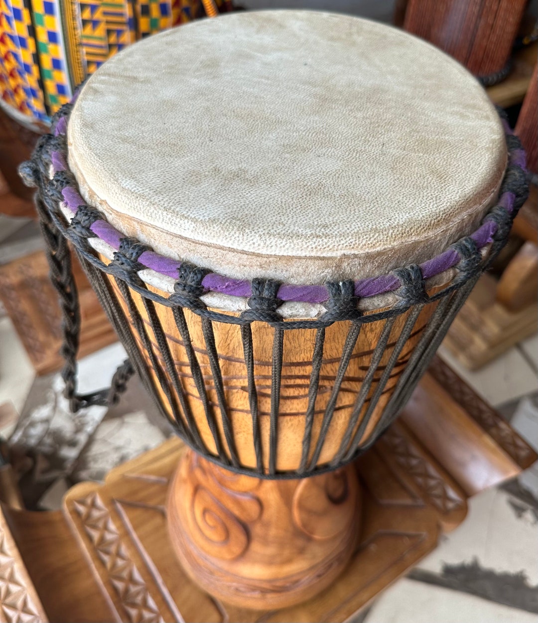 Djembe Drum - African Musical Instrument Handmade Tribal Drum Pure ...