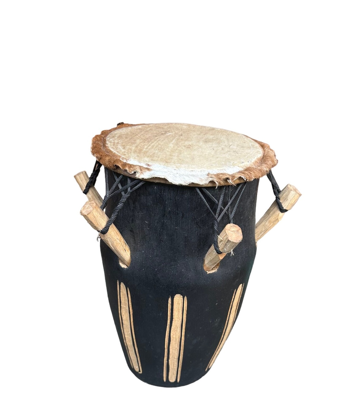 Vintage Kpanlogo Drum, West African Mini Peg Drum, Ghana Musical ...