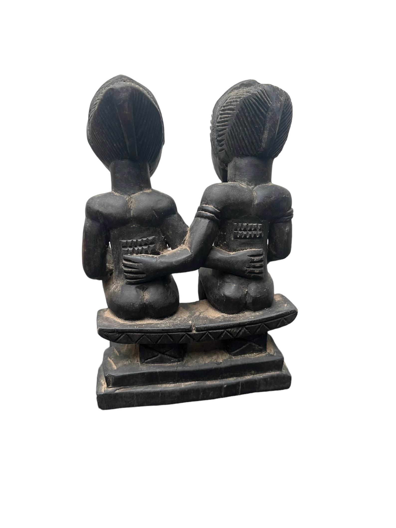 Authentic African Sculpture, Ghana Fanti Couple and Child, Handcrafted ...