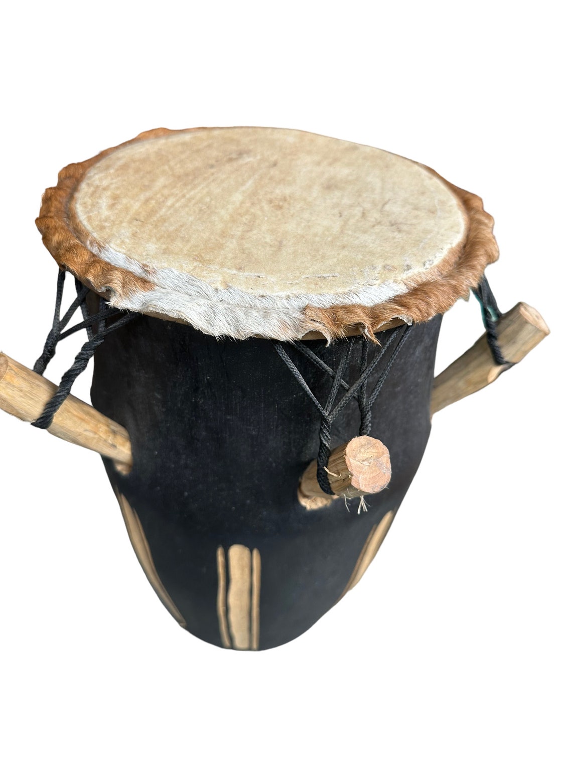 Vintage Kpanlogo Drum, West African Mini Peg Drum, Ghana Musical ...