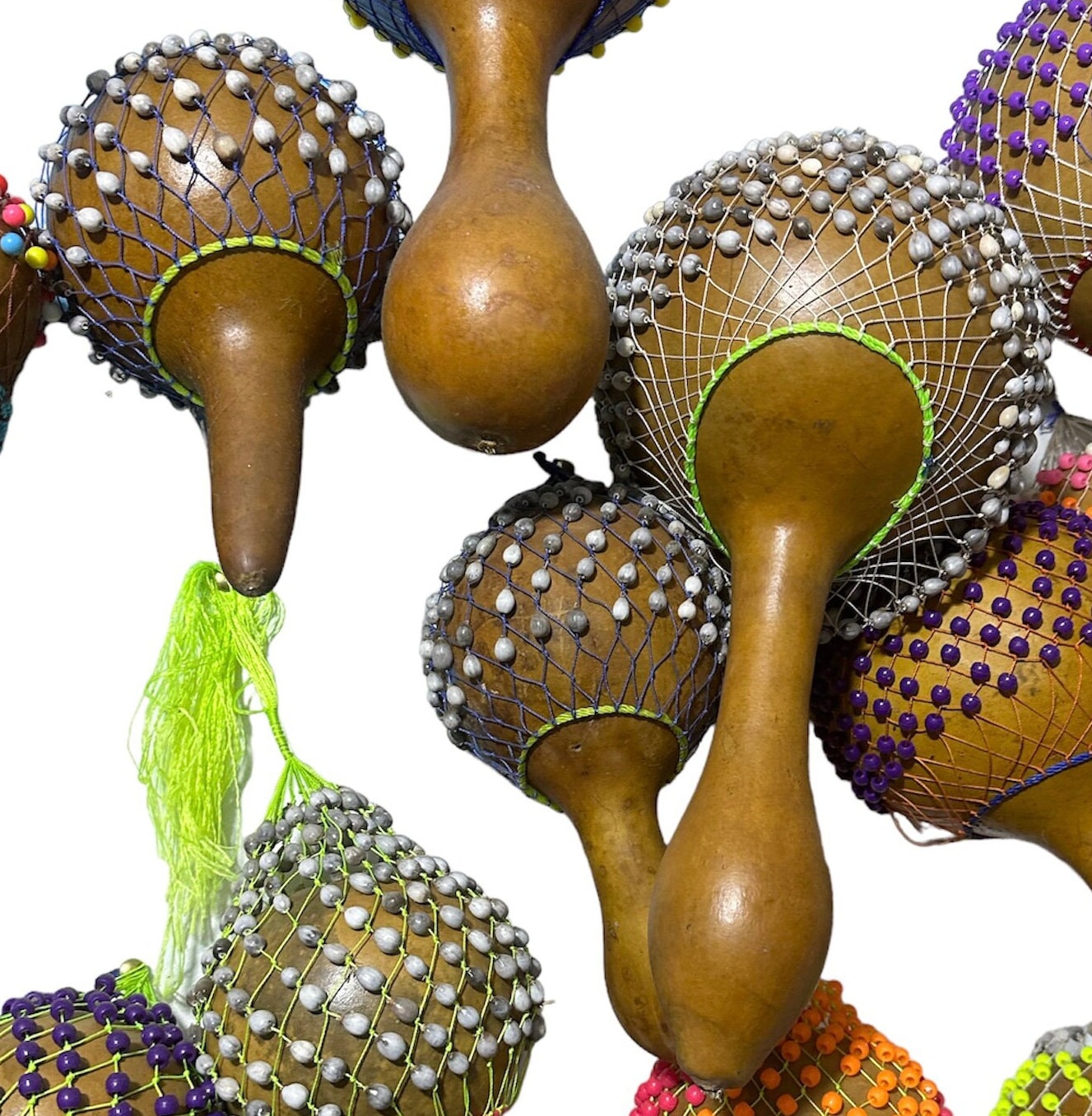 Large Musical Gourd Shaker 8/17inches, Natural Calabash Shekere West ...