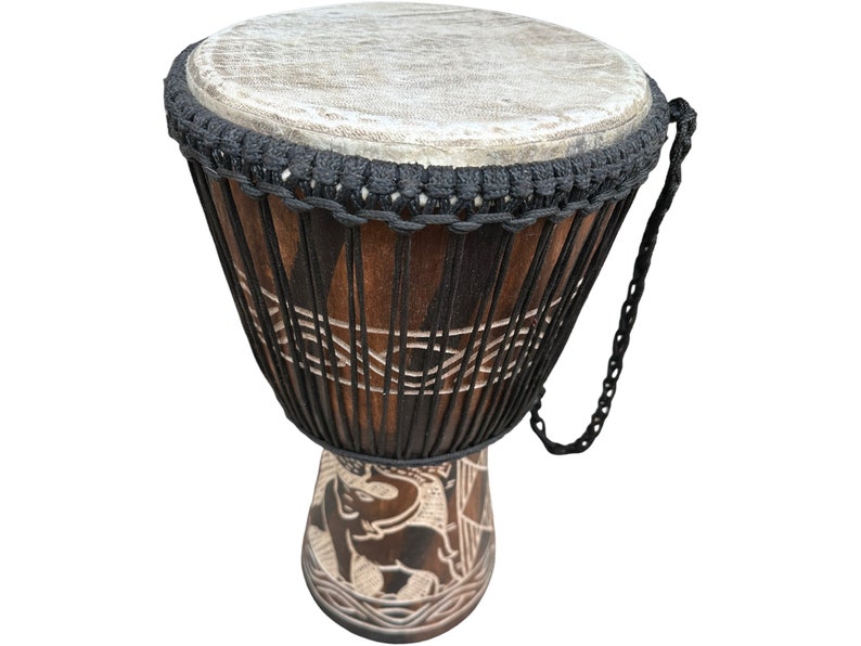 Handmade Djembe Drum: 22-inch Tweneboa Wood Carving, Antelope Skin - Etsy