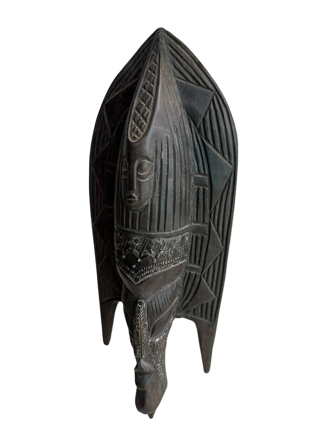 African Mask for Wall Hand Carved Wooden Mask, Authentic Traditional ...