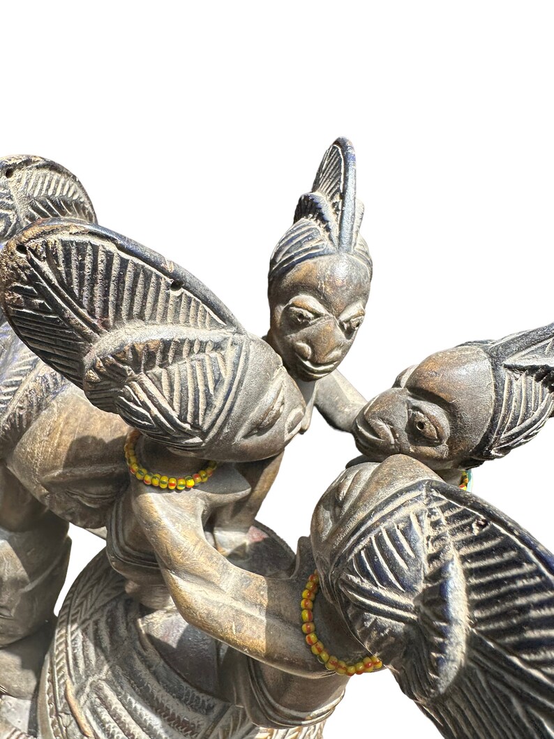 Antique Sculpture Divination Pot, African Idols-yoruba Ifa Sacrificial ...