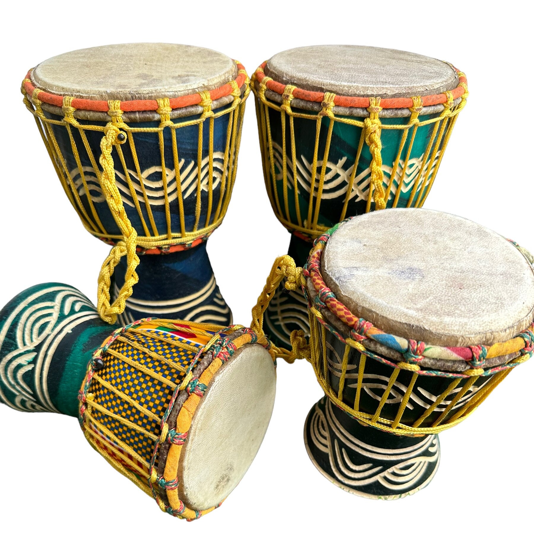 Miniature Djembe Drum, 7x5 Inches and 9x6 Inches Ghanaian Musical ...