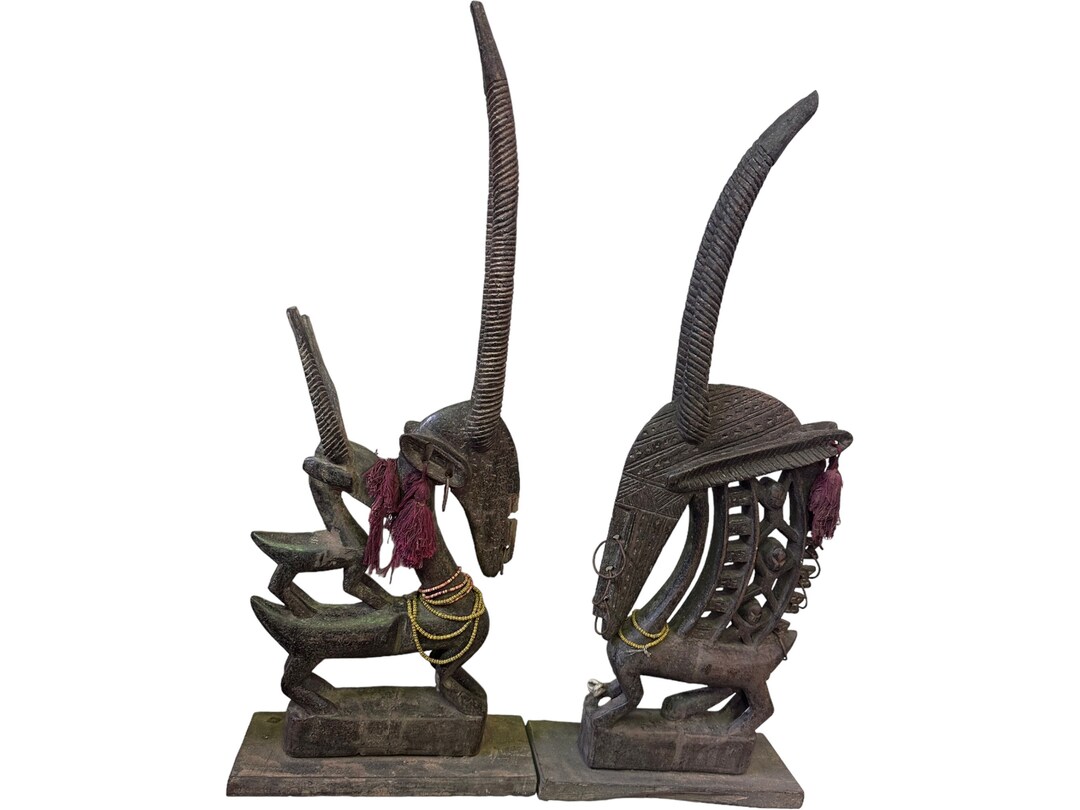 Vintage African Ci Wara Bamana Headcrest, Antique Wood Antelope Tribal ...