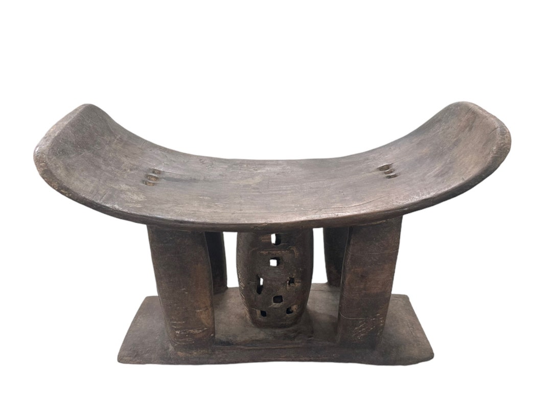 Vintage African Chief Stool, Hand-carved Single Block Wood, Ghana ...