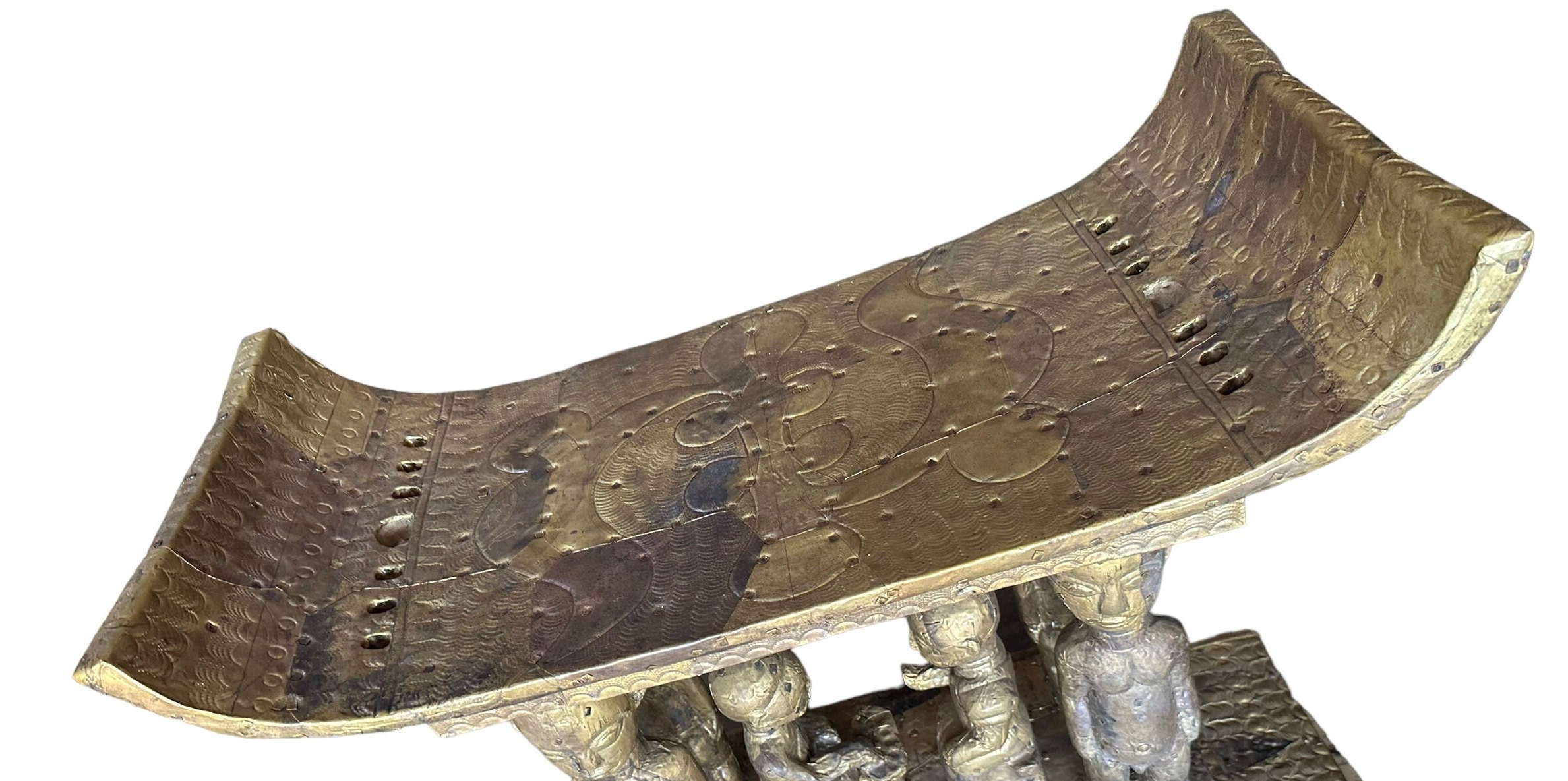 African Antique Chair Ashanti Stool Ceremonial Chair With Figural Group ...