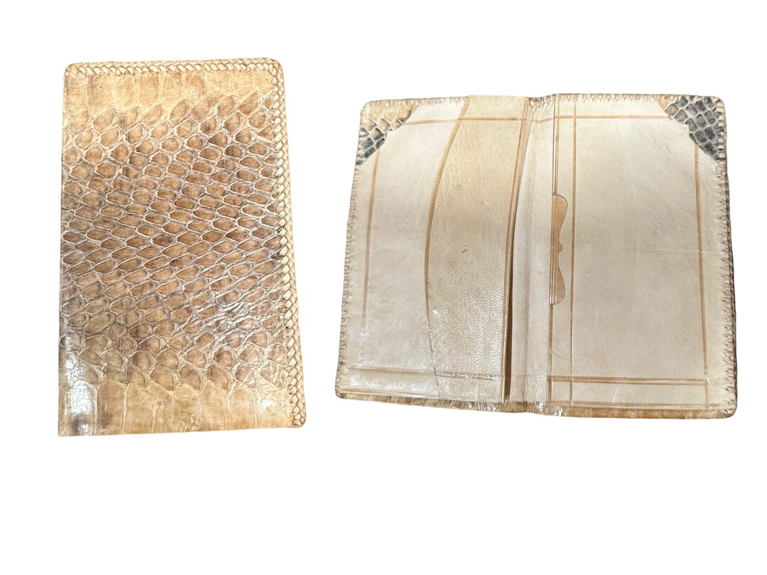 Real Leather Ladies Purse, Genuine Snake Skin Bifold, Hand Stitched ...