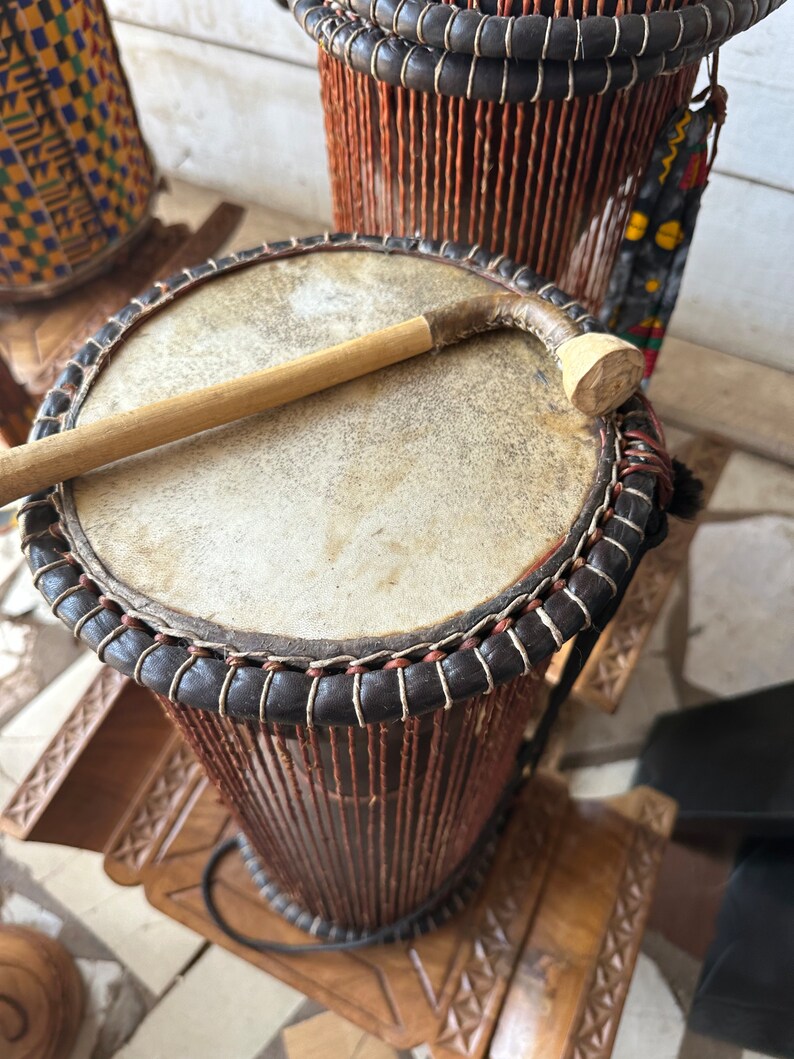 Traditional Talking Drum, L20.5 X W9.5inches, African Musical ...