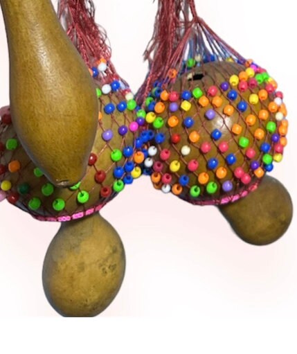 Large Musical Gourd Shaker 8/17inches, Natural Calabash Shekere West ...