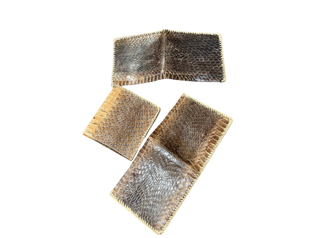 Real Python Leather Wallet for Men, Genuine Snake Skin Bifold, Hand ...