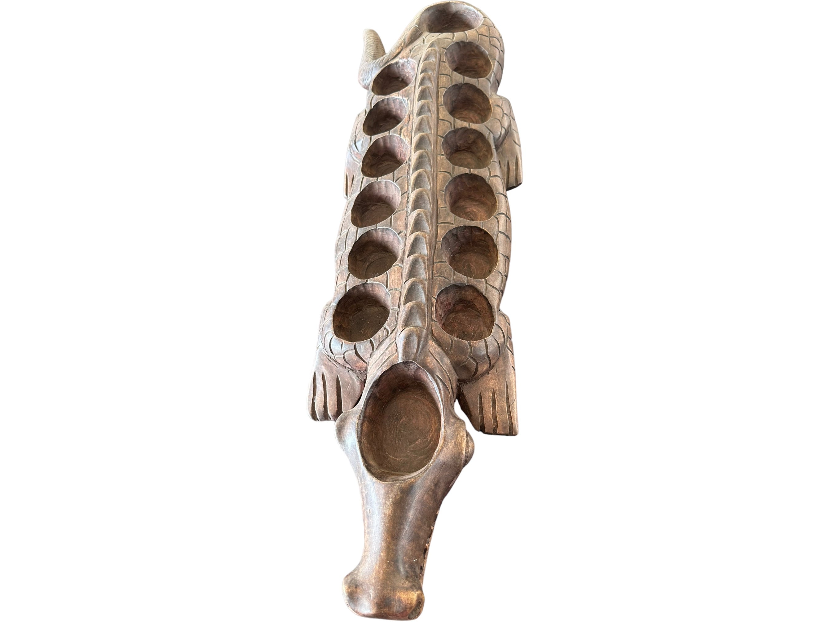 Antique Mancala Crocodile Board Game, African Carved Wooden Game Made ...