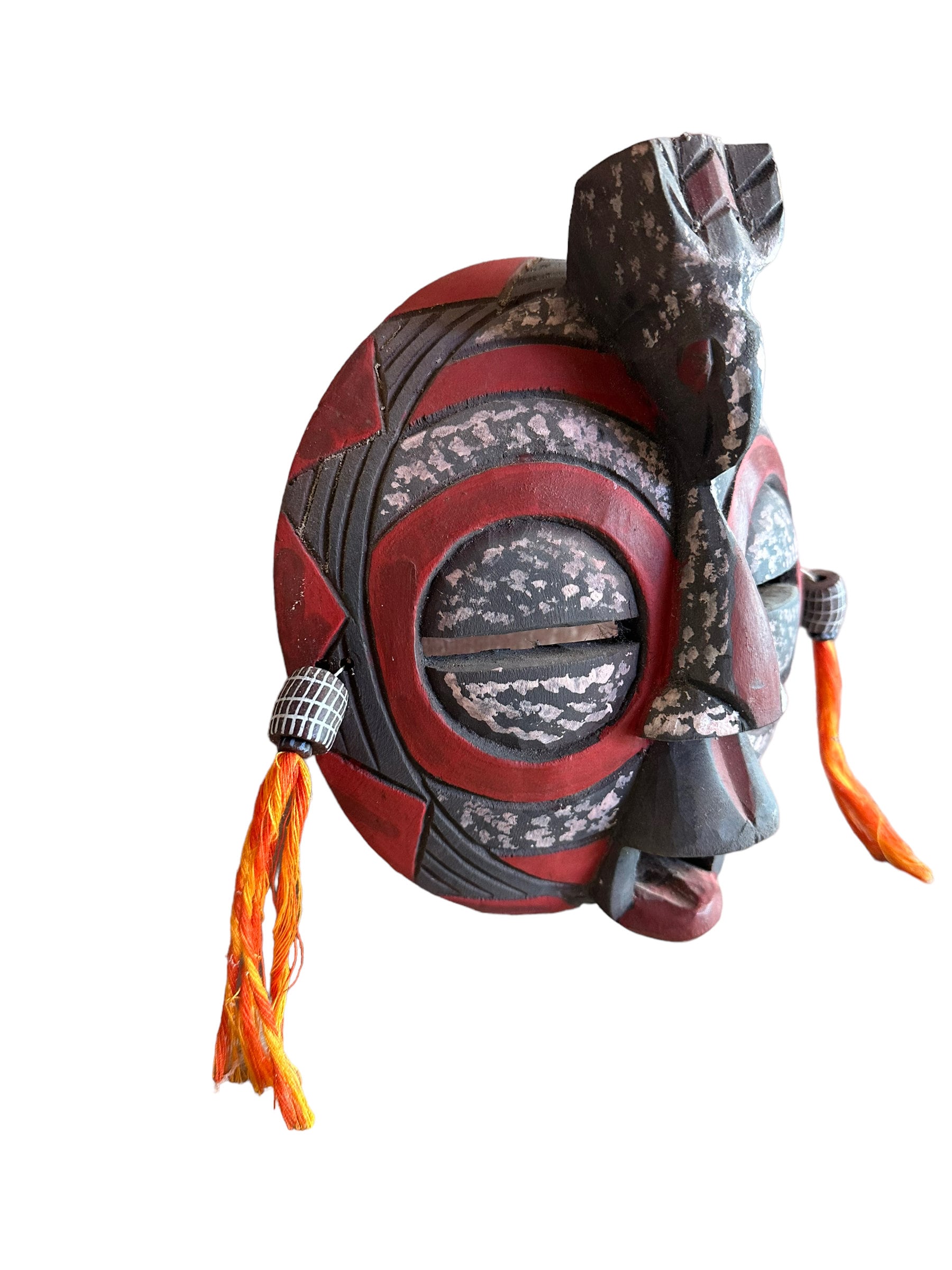 African Safari Mask Bird of Happiness Wooden Mask With Beads, Wall ...