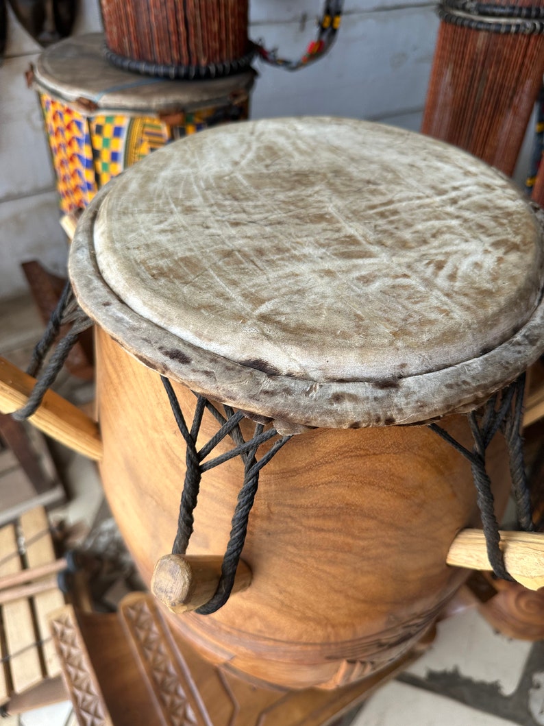 Vintage Kpanlogo Drum: XL West African Peg Drum, Ghana Musical ...