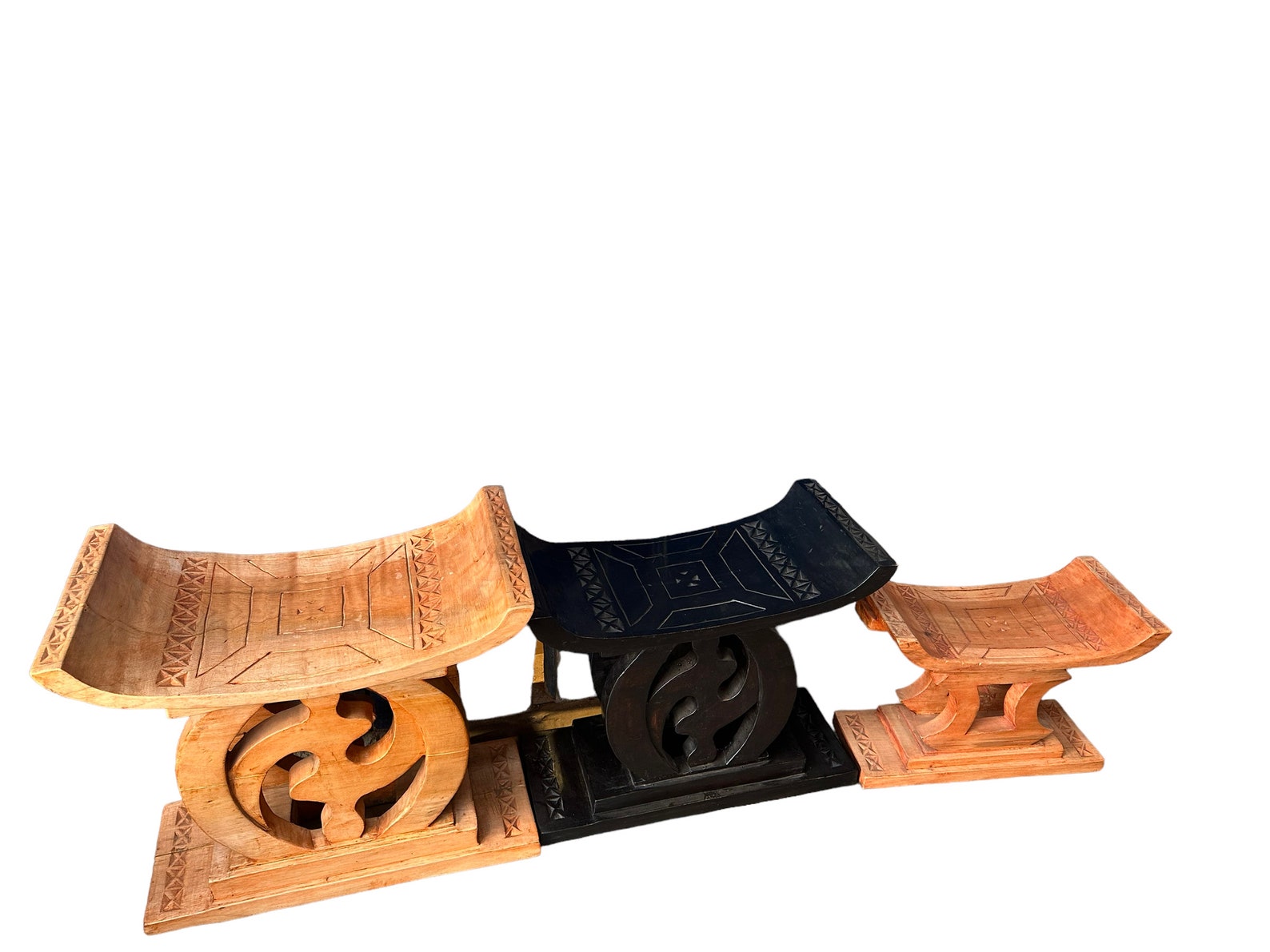 19th Century Ghana Ashanti Stool, Intricately Carved Private Collection ...