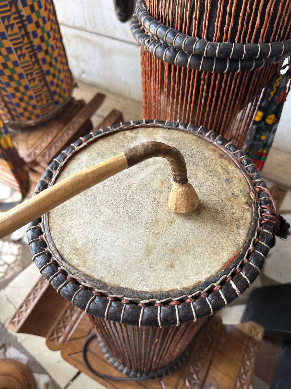 Handmade African Talking Drum: Yoruba Kalangu Gangan With Beater - Etsy