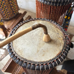 Handmade African Talking Drum: Yoruba Kalangu Gangan With Beater - Etsy