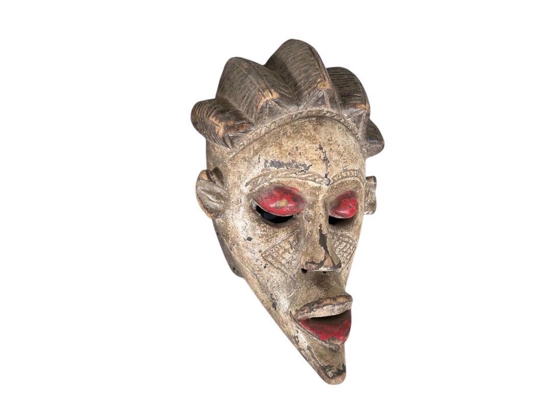 Vintage Punu Okuyi Mask: Handcrafted Gabonese Tribal Art - Etsy
