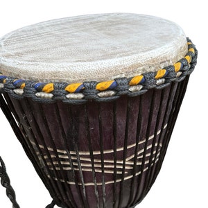 African Djembe Drum, Tall Handmade Wooden Musical Instrument, Deep ...
