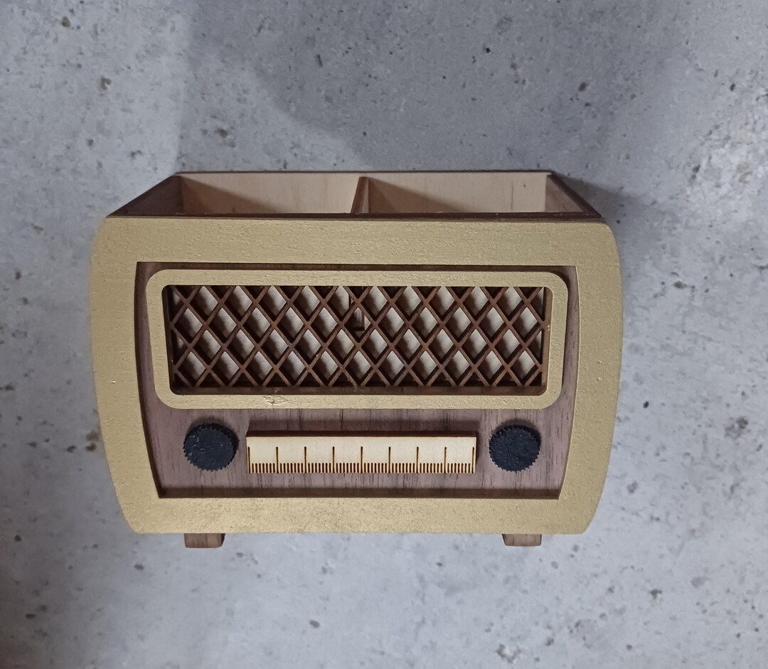 Vintage Radio Pencil Holder - DXF-SVG Laser Cutting File - Etsy