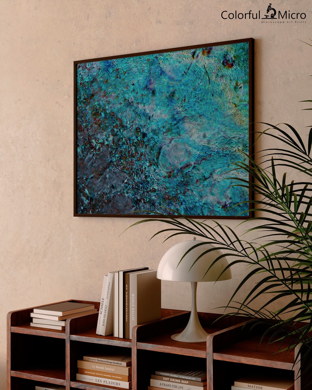 Turquoise Dreams Organic Microscope Photograph Modern Abstract Print ...