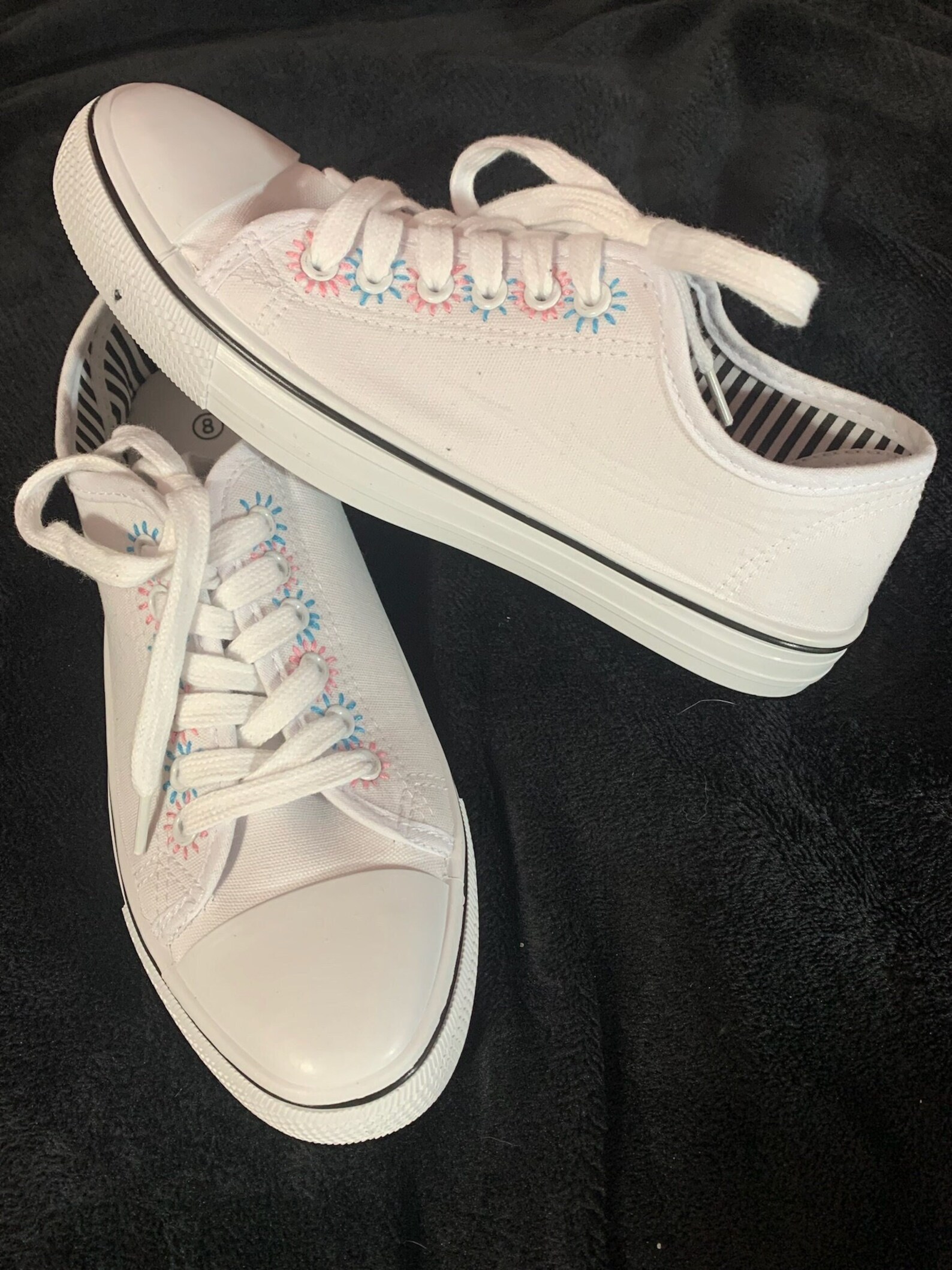 Trans Pride Embroidered Sneakers - Etsy