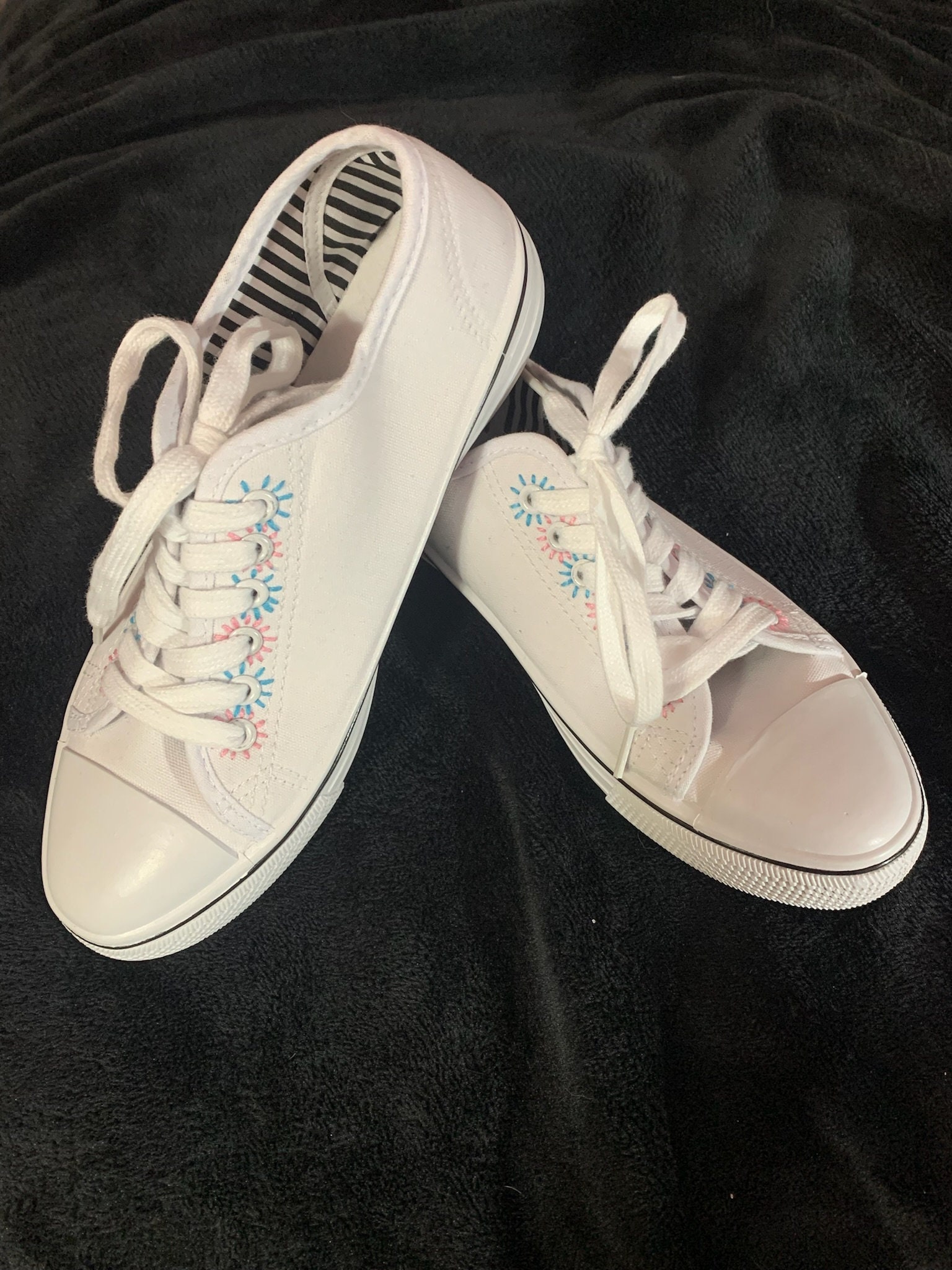 Trans Pride Embroidered Sneakers - Etsy