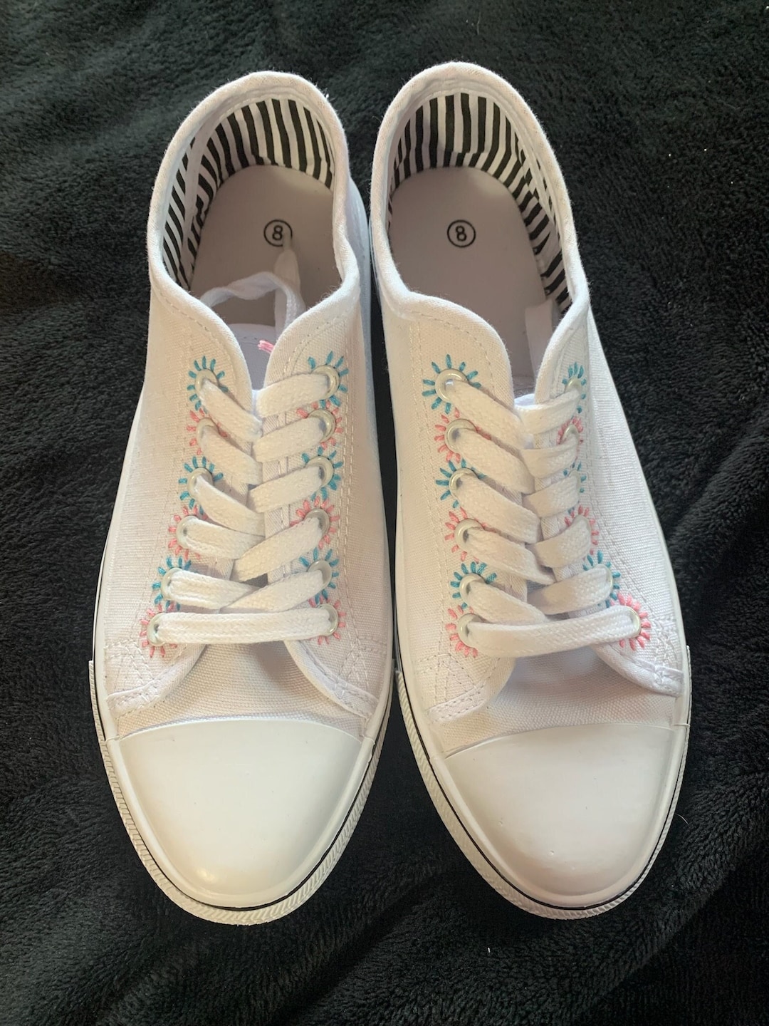 Trans Pride Embroidered Sneakers - Etsy