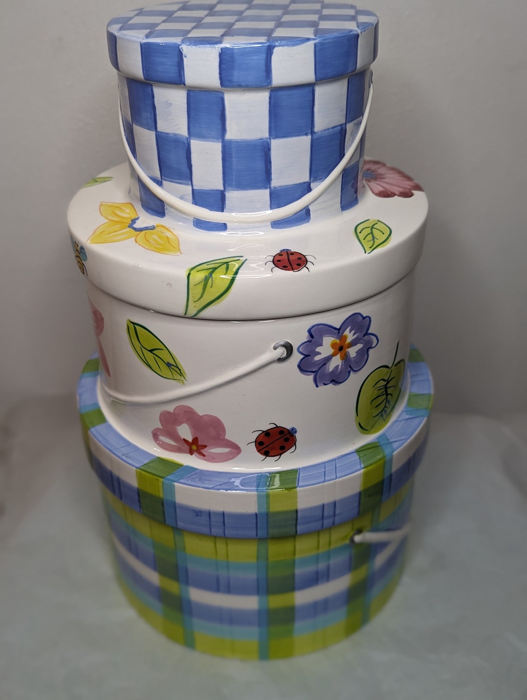 Vintage Linens and Things Stacked Hat Box Cookie Jar - Etsy