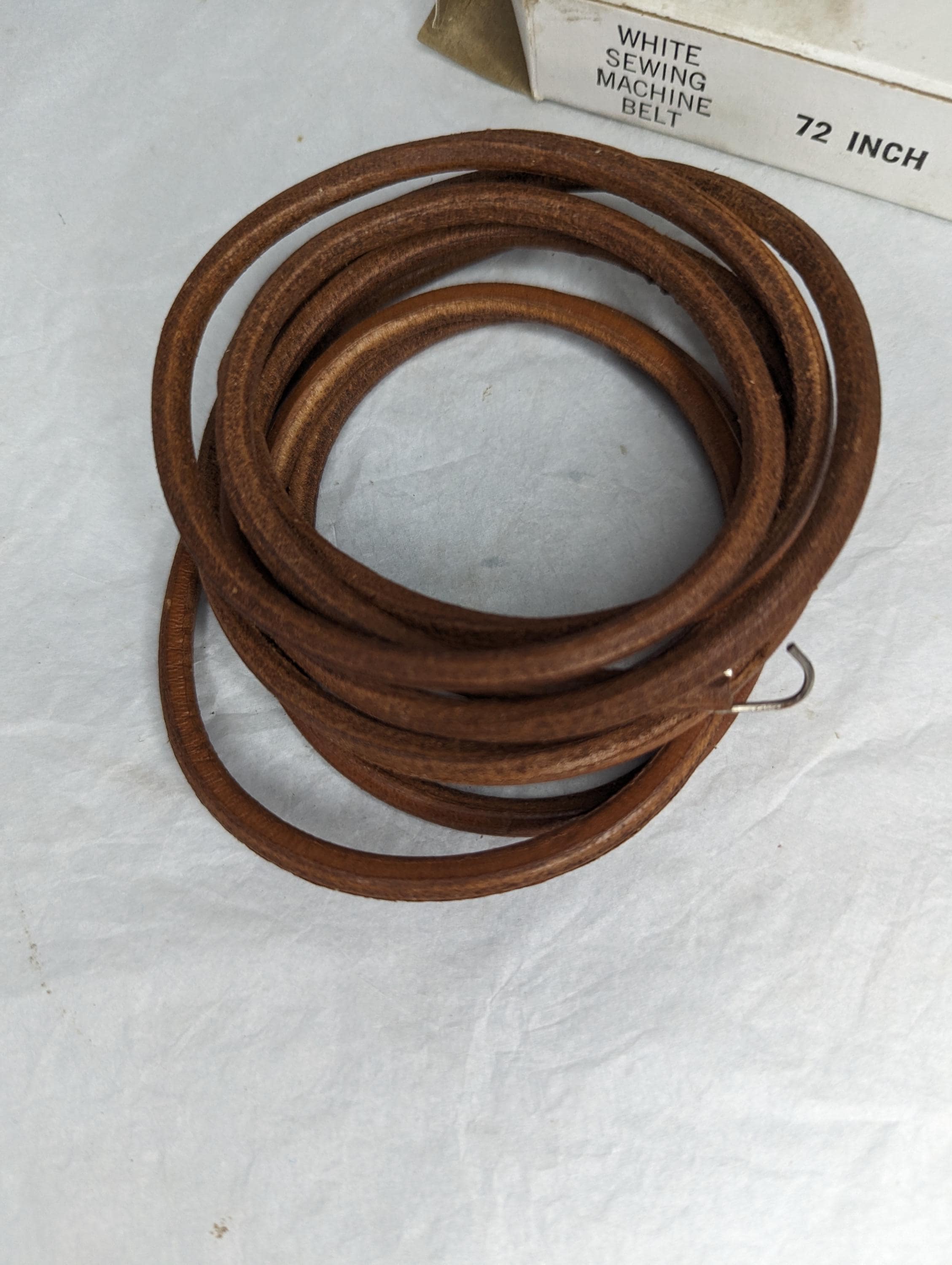 White Leather Treadle Sewing Machine Belt W/hook - Etsy