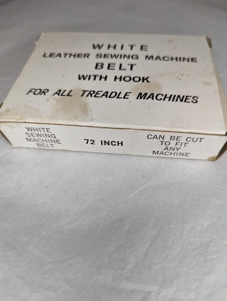 White Leather Treadle Sewing Machine Belt W/hook - Etsy