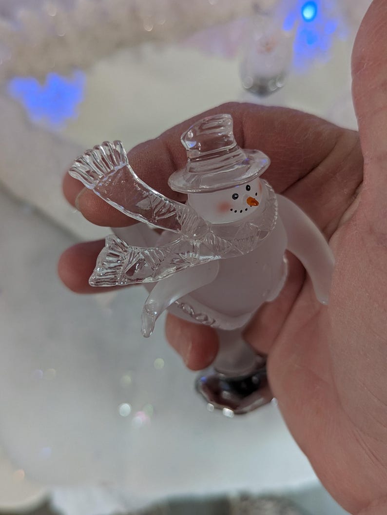 Skating Snowmen Village Scene W/ Color Change Effects - Etsy