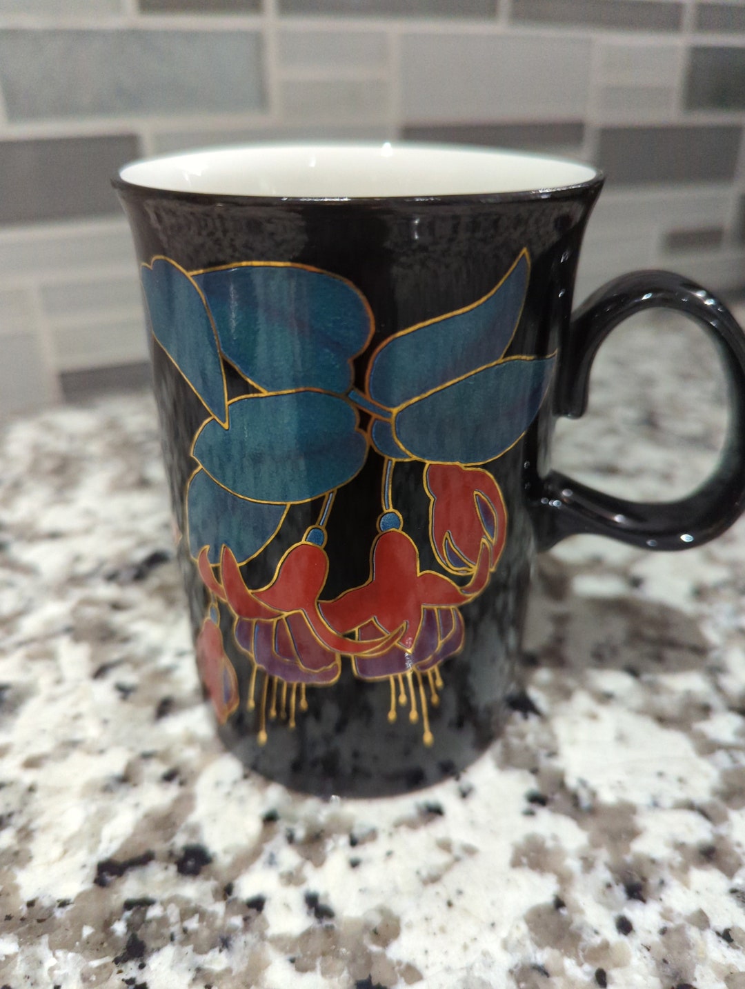 Vintage Dunoon Stoneware Cup in Fuschia Design - Etsy