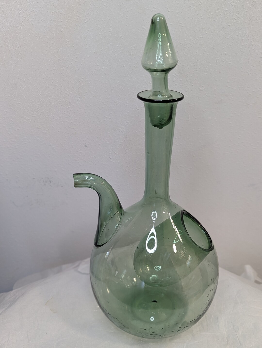 Vintage Hand Blown Glass Decanter W/glass Stopper - Etsy
