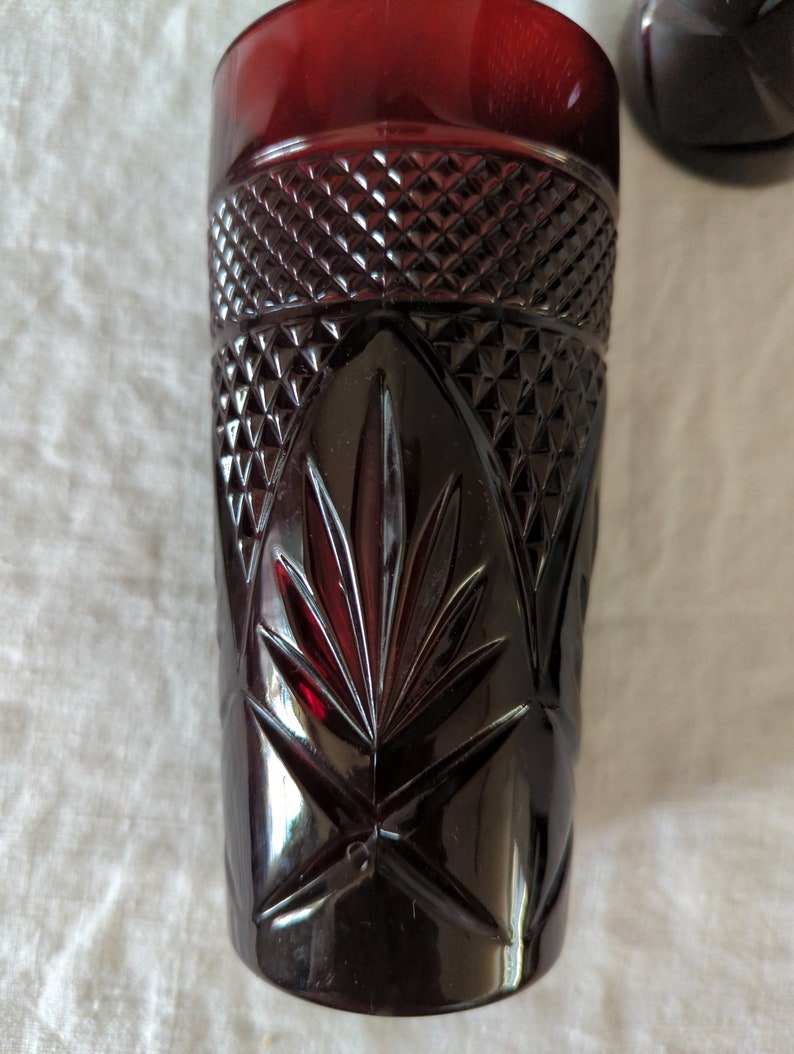 Luminarc Pressed Glass Ruby Red Tumblers B7 - Etsy