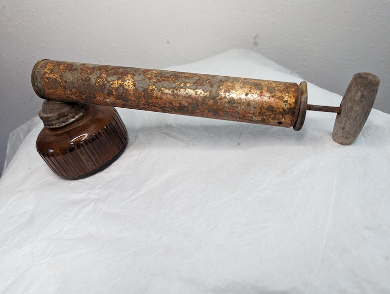 Vintage Garden Bug Sprayer W/amber Glass Container - Etsy