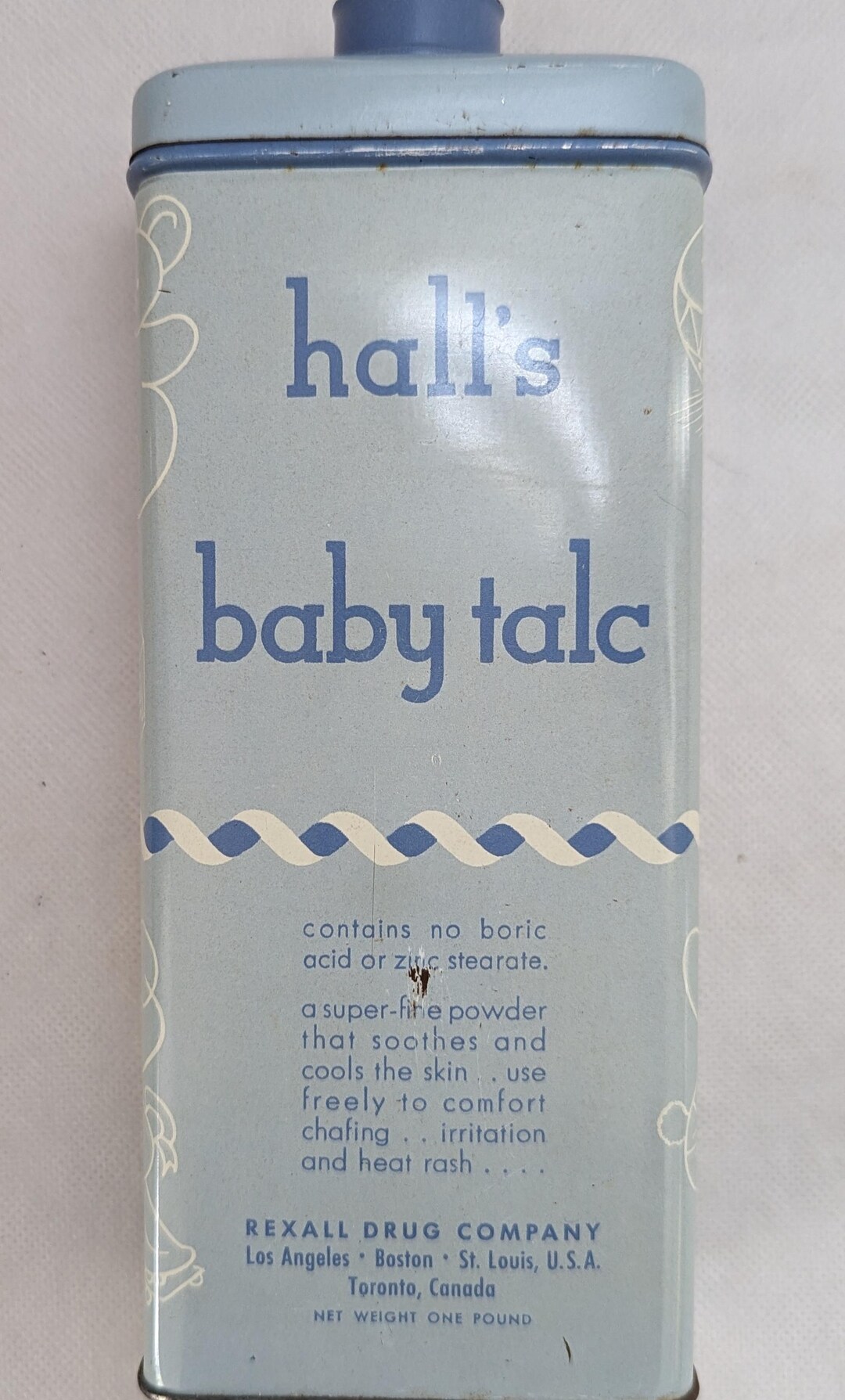 Vintage Hall's Baby Talc 1 Pound Size (half Full) Display - Etsy
