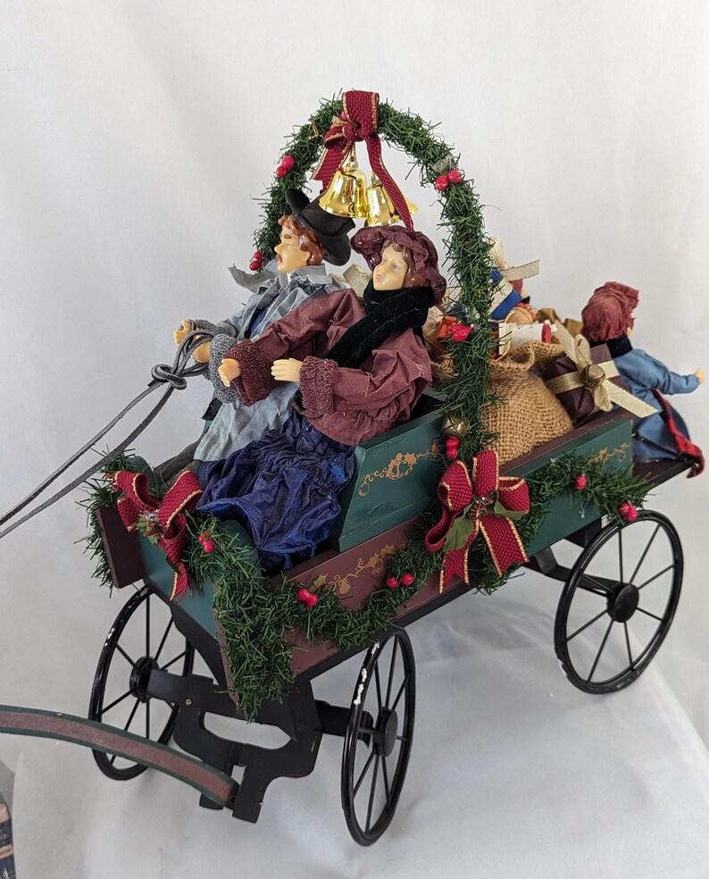 Family in Holiday Carriage Vintage Handcrafted,painted - Etsy