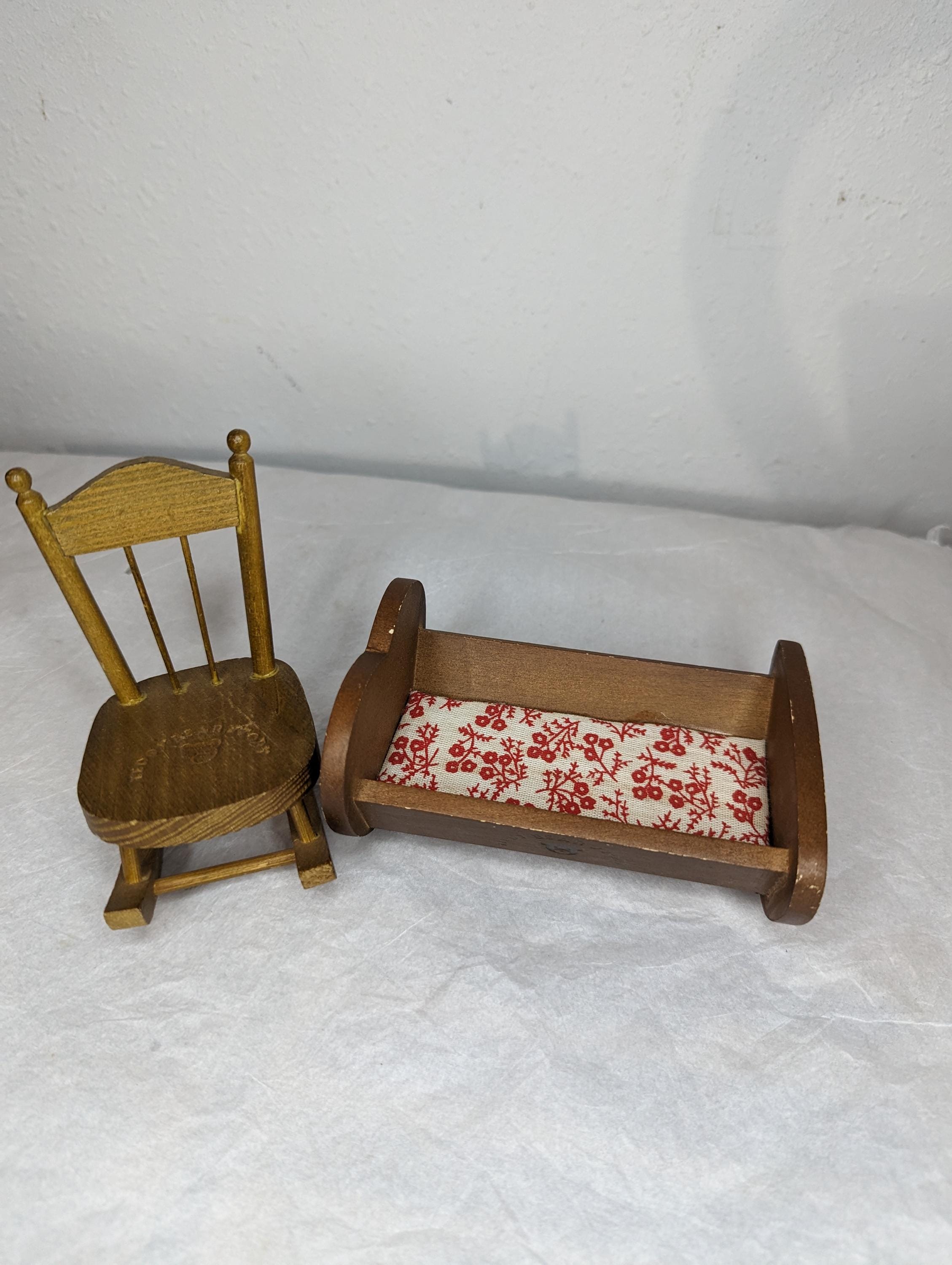 Vintage Teddy Bear Story Rocking Chair and Cradle - Etsy