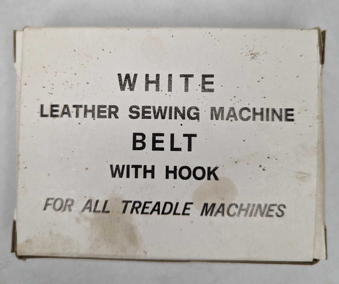 White Leather Treadle Sewing Machine Belt W/hook - Etsy