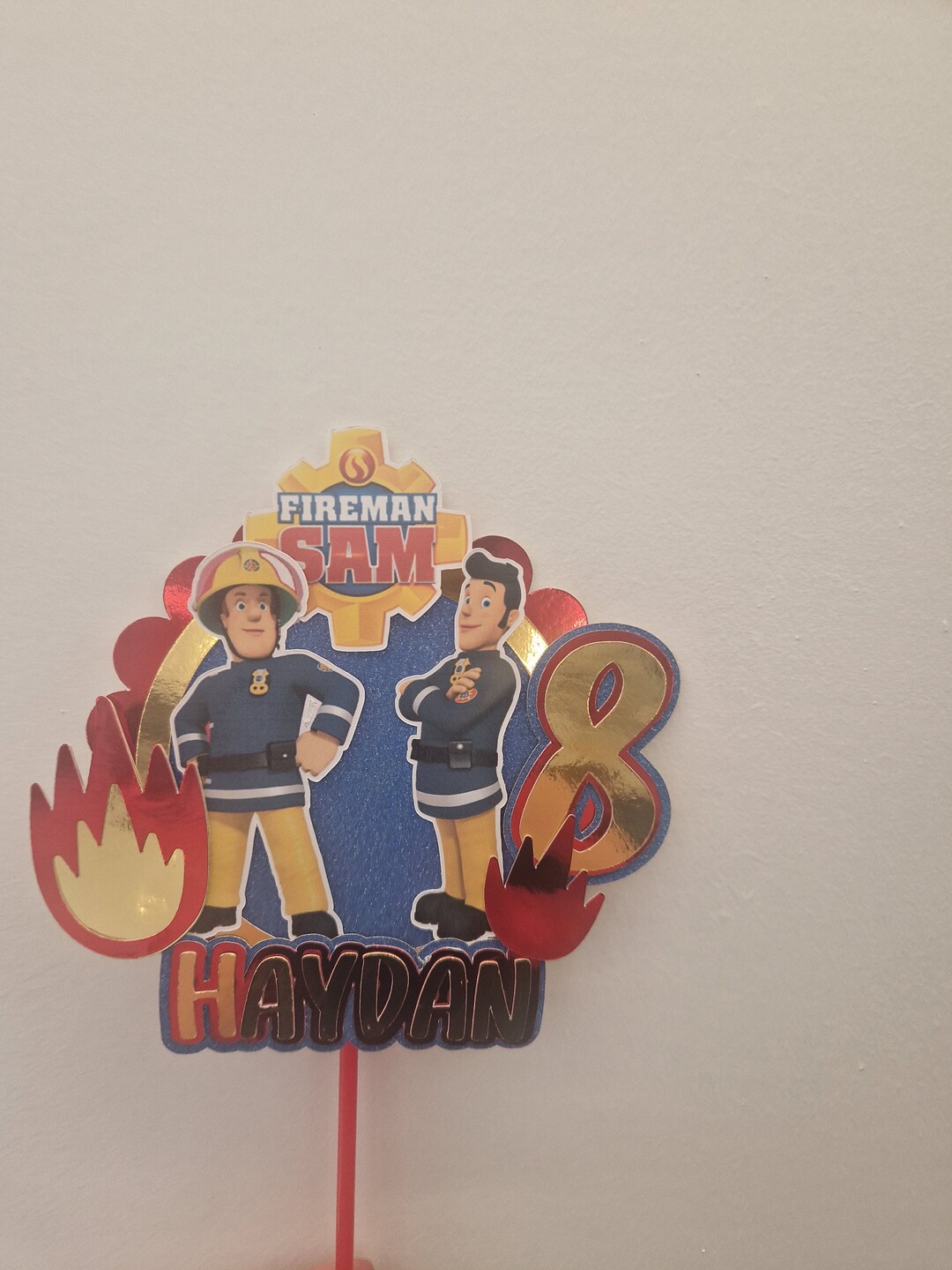 Fireman Sam Cake Topper Personalised With Name and Age - Etsy