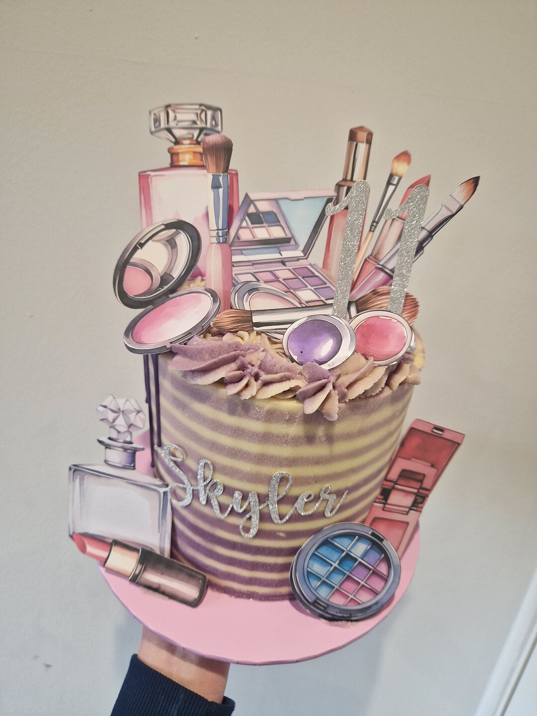 Make up Cake Toppers Personalised With Name and Age. Perfume, Brushes ...
