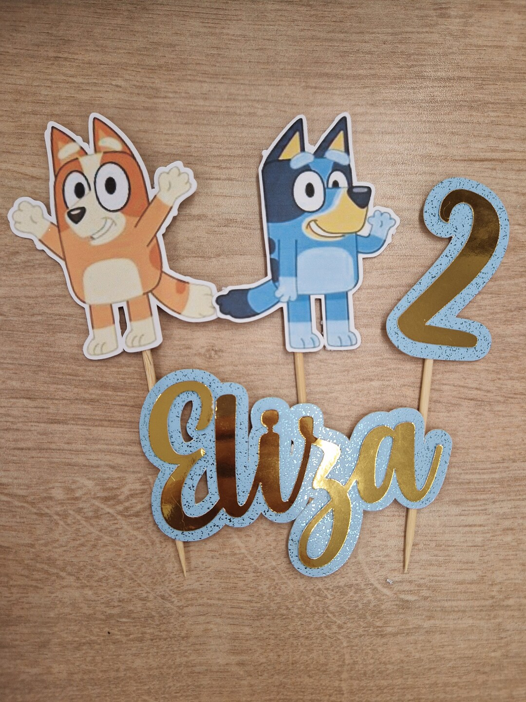 Bluey and Bingo Cake Topper Personalised Name and Age - Etsy