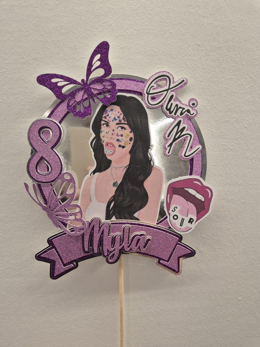 Olivia Rodrigo Inspired Music Cake Topper Personalised Name and Age - Etsy