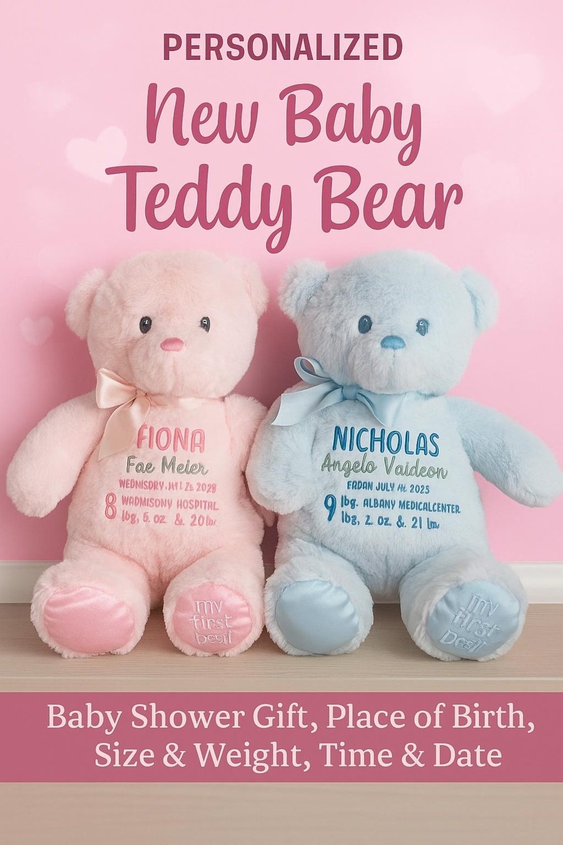 Custom Baby First Teddy Bear - Etsy