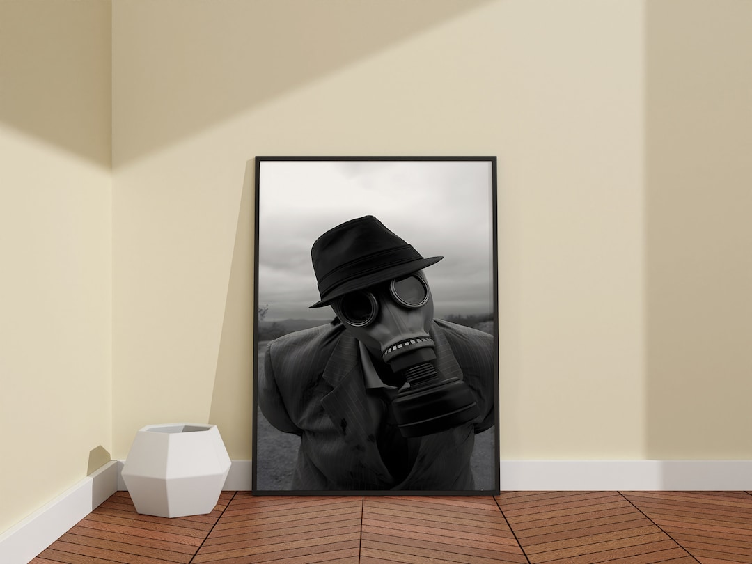 Gas Mask Graffiti Canvas Wall Art / Biohazard Wall Decor / Urban Style ...
