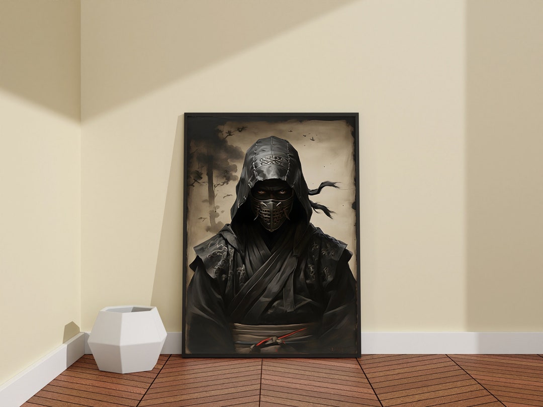 Vintage Ninja Warrior Art Print / Ninja Wall Art / Game Room Decor ...